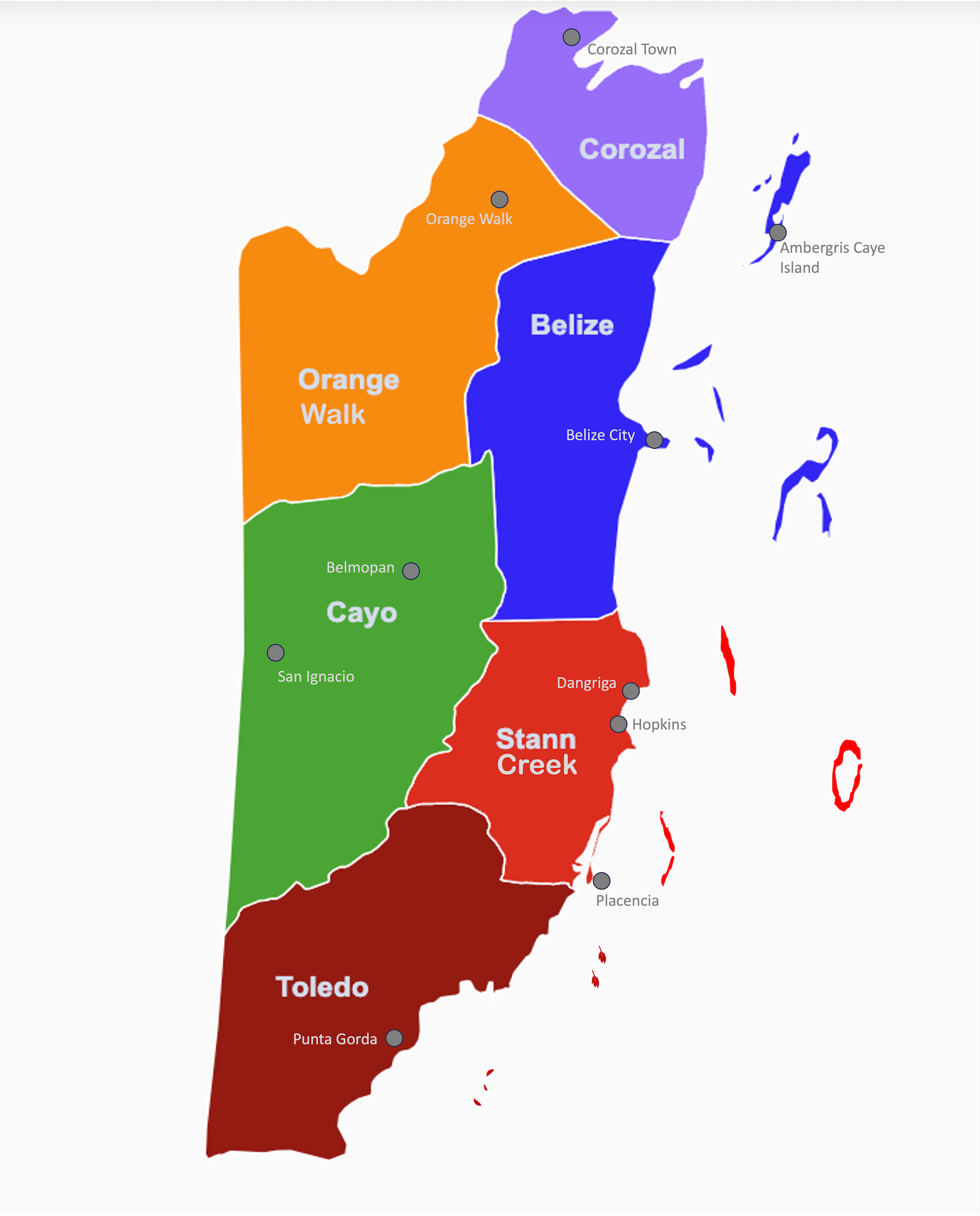 KW Belize Districts Explained - Keller Williams Belize